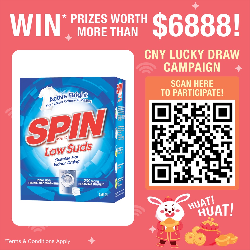 SPINmatic Low Suds Laundry Powder Detergent (Active Bright) 5kg ...