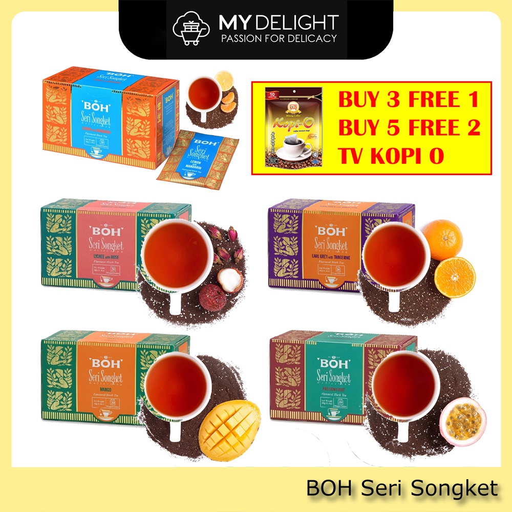(20 Sechets) BOH Tea Seri Songket Lychee With Rose Earl Grey With ...