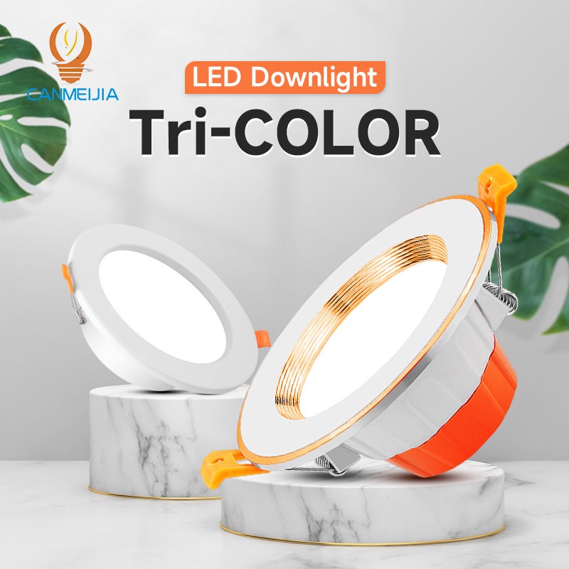 Tri-color LED Downlight 5W 9W Recessed LED Lamp Spot Light 220V 230V ...