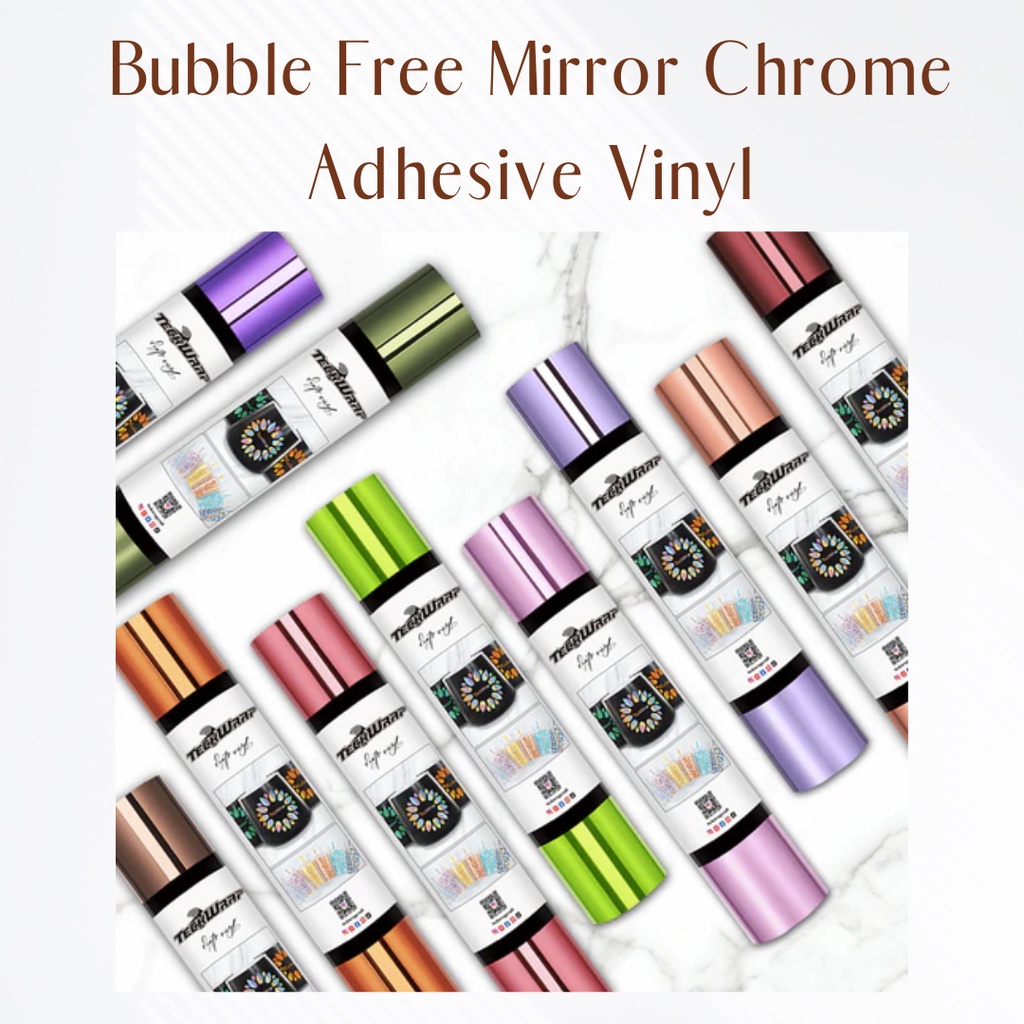 TECKWRAP Bubble Free Mirror Chrome Adhesive Vinyl | craft Cricut ...