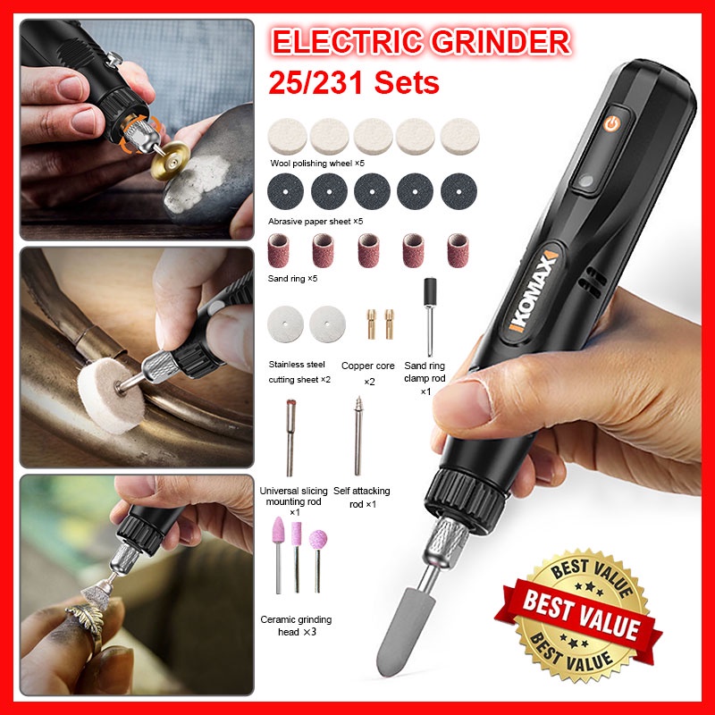 25/231PCS Electric Drill Grinder Engraver Pen Grinder Mini Engraving ...