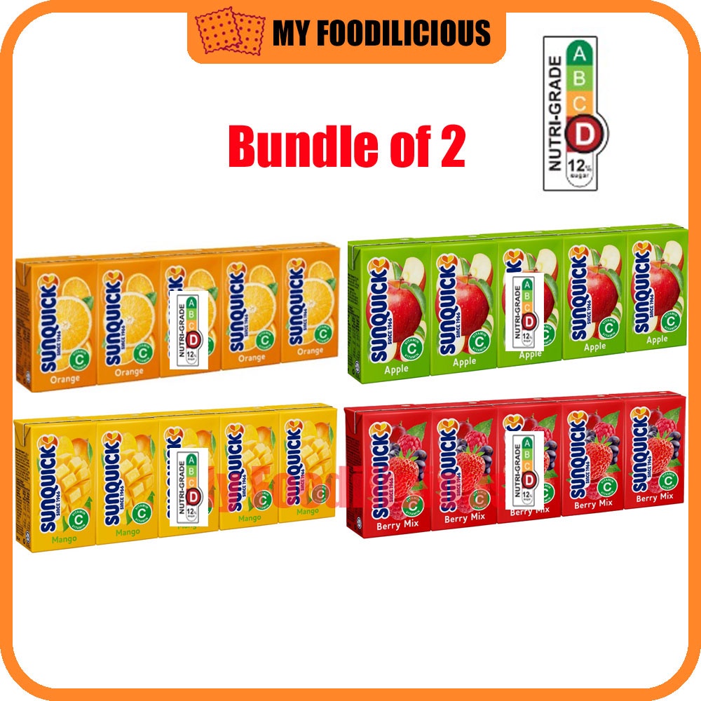 Sunquick Fruit Drink Orange/Apple/Mixed Berry/Mango 5x125ml | Shopee ...