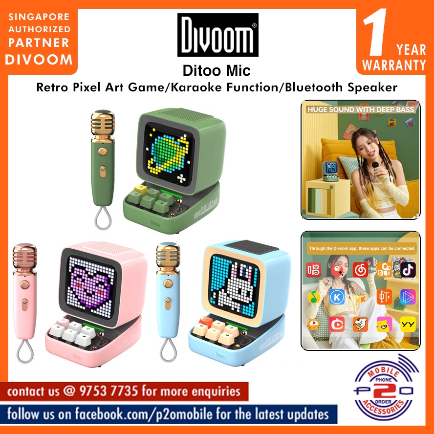 Divoom Ditoo Mic Retro Pixel Art Game / Karaoke Function / Bluetooth ...