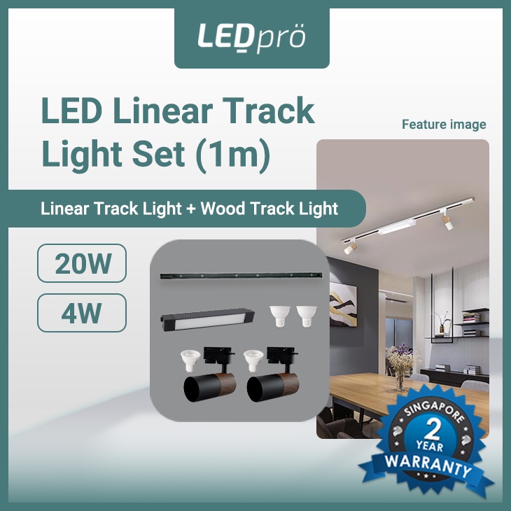 LED PRO LED LIGHT LED Linear Track Light 1pc with Wooden Track Light 2 ...