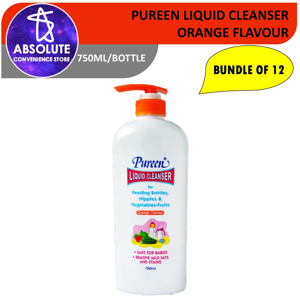 [Bundle of 12] Pureen Liquid Cleanser 750ml (Orange Flavour) | Shopee ...