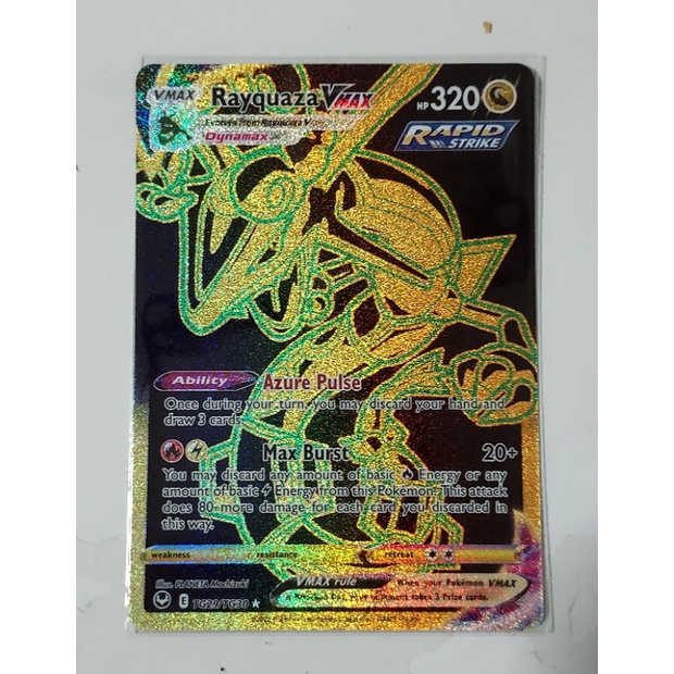 Pokemon rayquaza vmax gold secret rare silver tempest card | Shopee Singapore