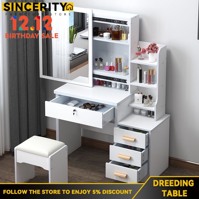 Dressing Table With Mirror Bedroom Small Apartment Make Up Table Multi ...