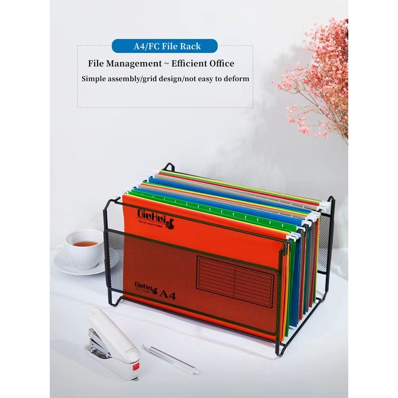 Mesh Metal File Organizer Box Hanging File Folder Box Desk Storage ...