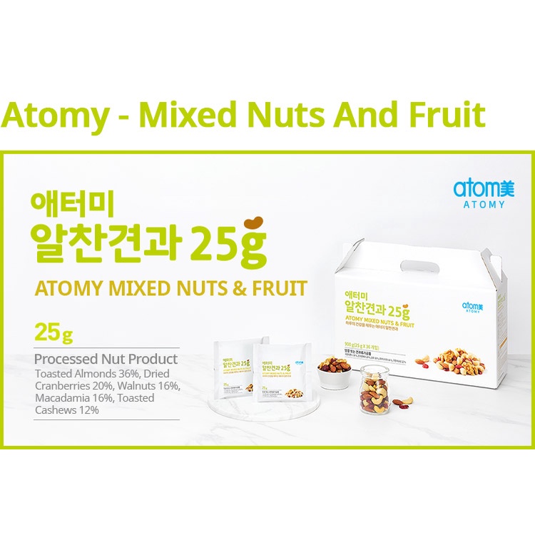 Atomy Mixed Nuts & Fruit 1set - 36Packets ( Processed Nut / Halal ...