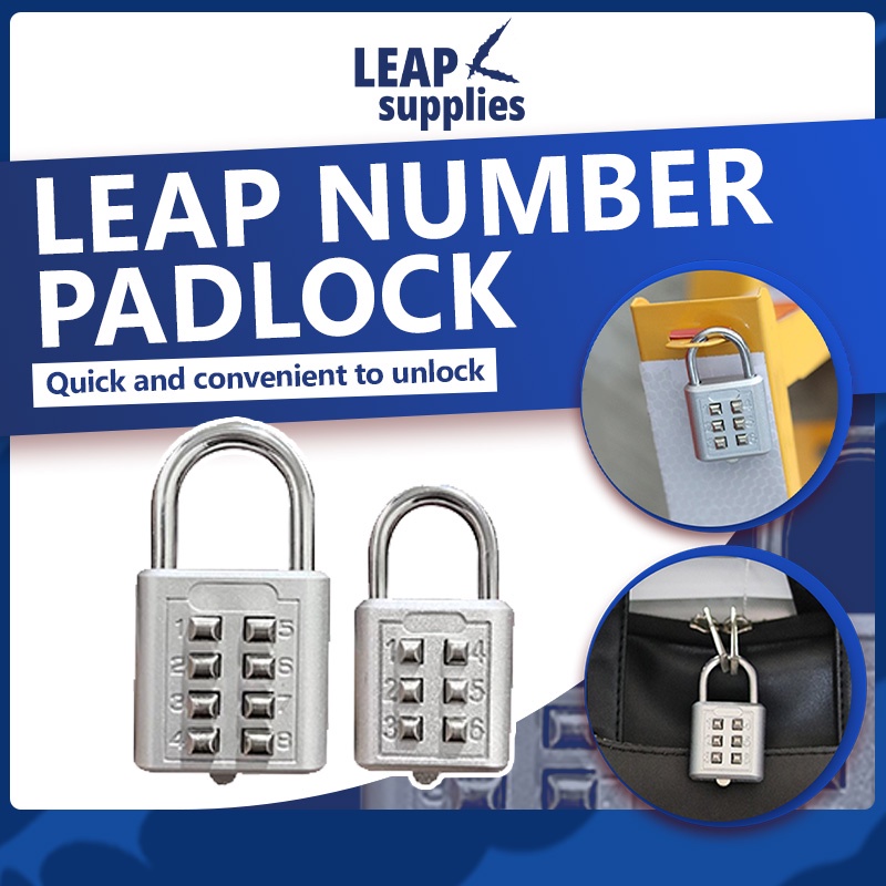 LEAP Number Padlock | Silver Digit PIN Lock | Locker Box Lock | Shopee ...