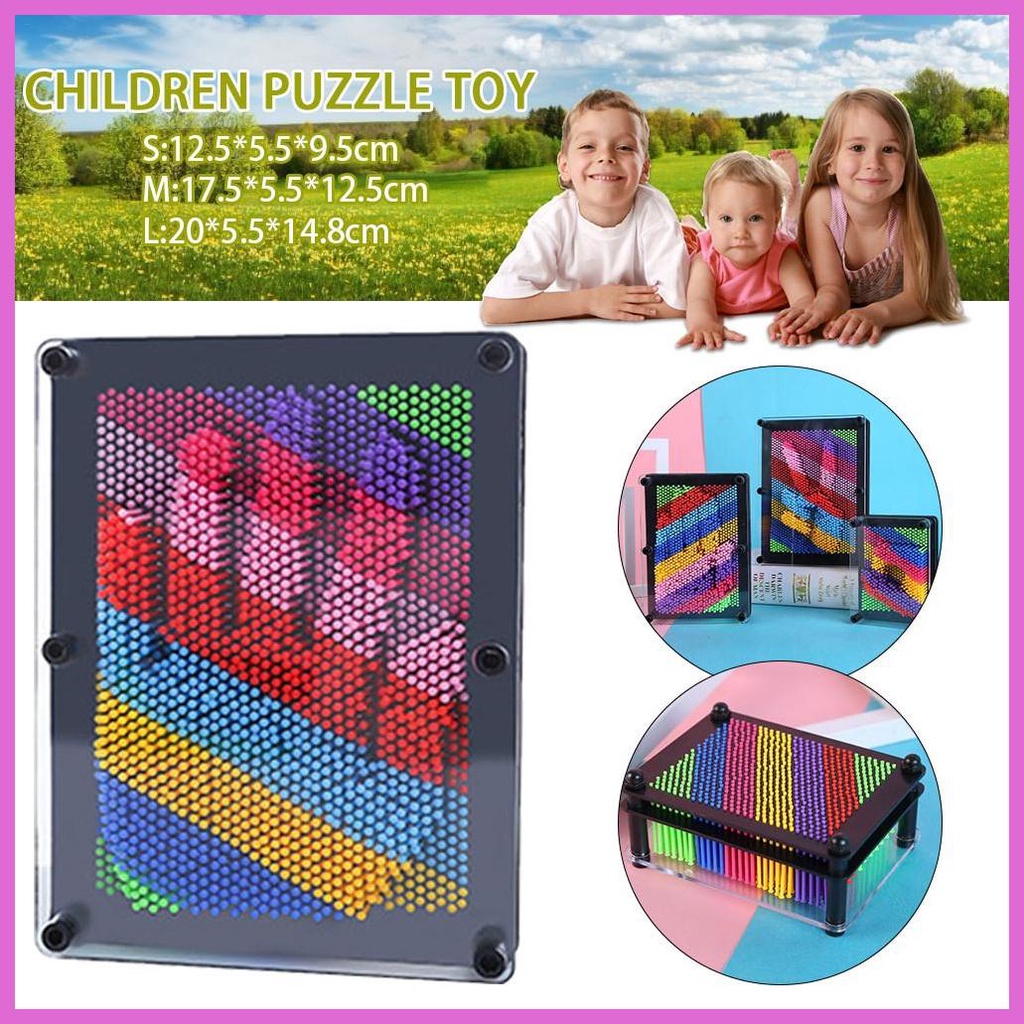 Kids Pin Art Toy Rainbow Pin Art Board Toy Classic Hand Imprint Needle ...