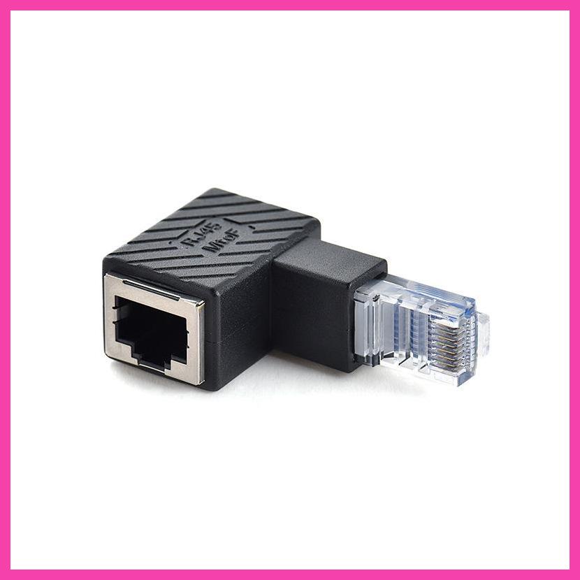 Male to Female Adapter 90 Degree Angled Adaptor Ethernet Extension RJ45 ...