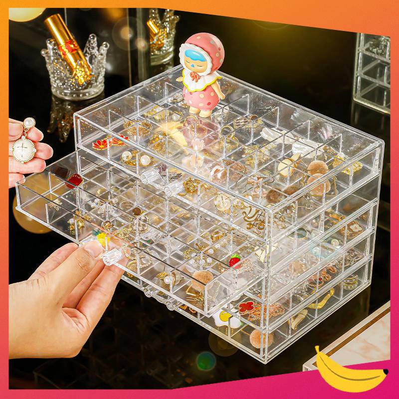 KAMAN Jewellery Storage Box Multi Compartments Clear Look Display ...