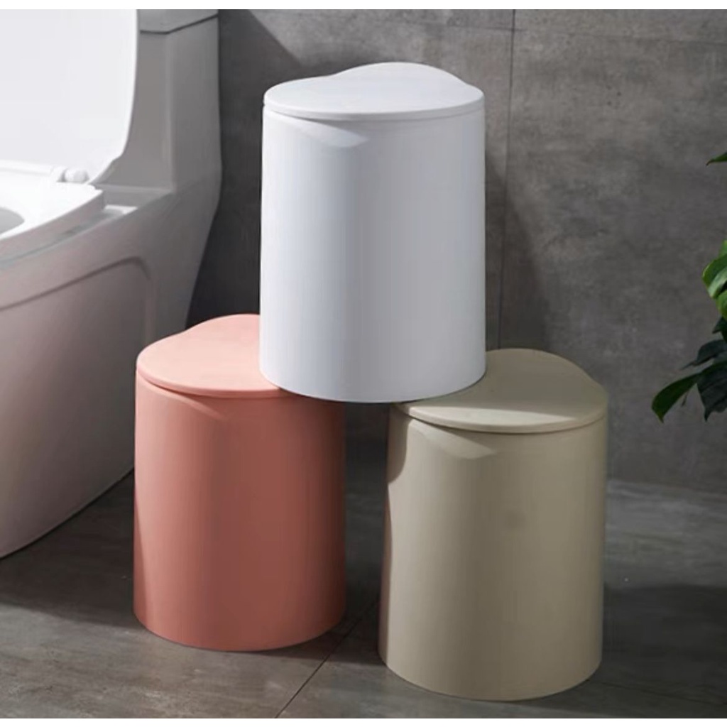 Minimalist Round Dustbin with Lid | Shopee Singapore