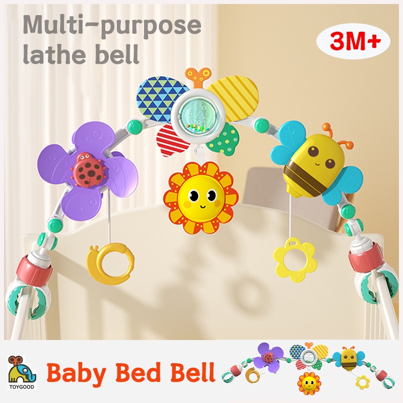 Baby Bed Bell Baby Toy Stroller Arch Musical Rattle Adjustable Clip ...