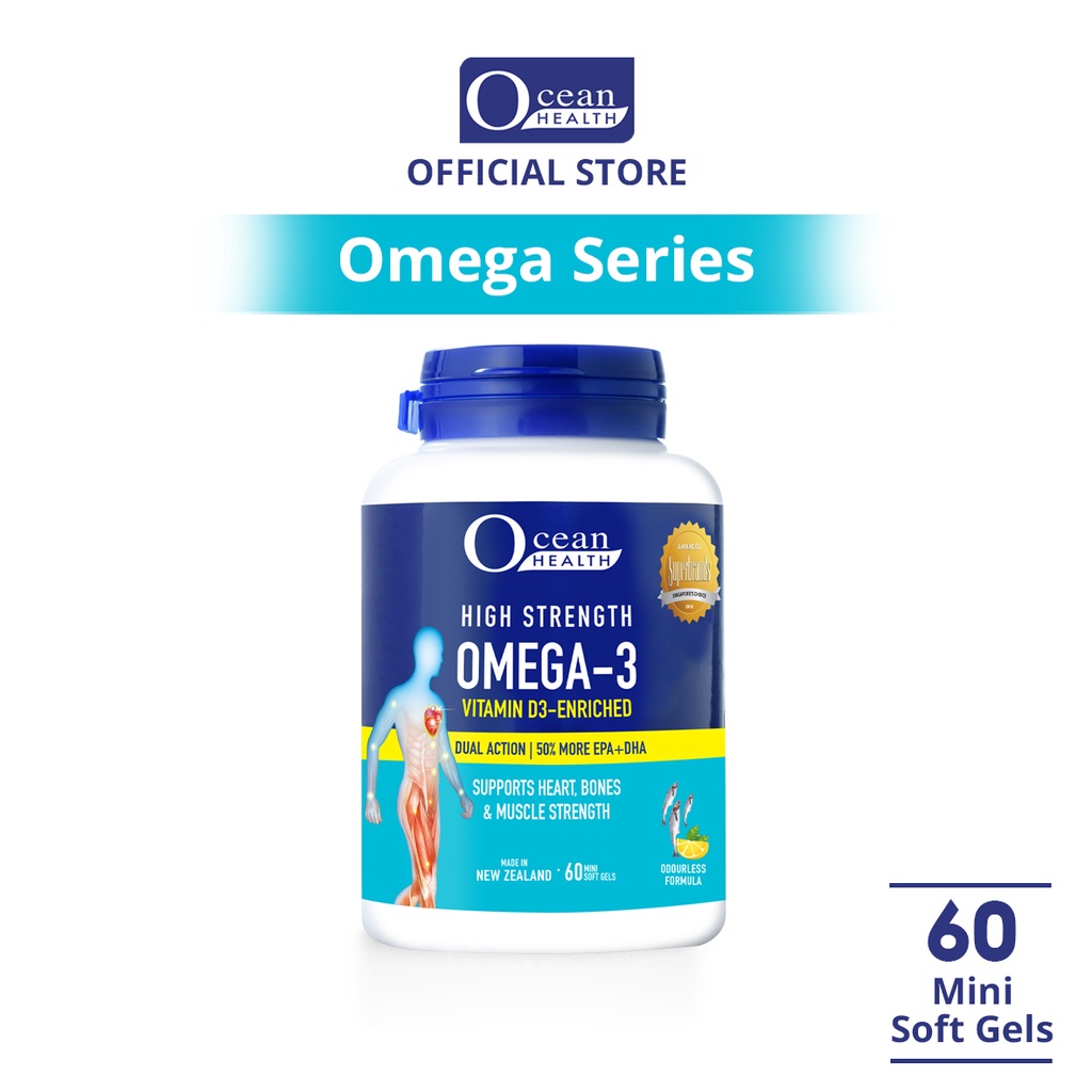 High Strength Omega-3 Vitamin D3-Enriched (60s)- Ocean Health (For ...