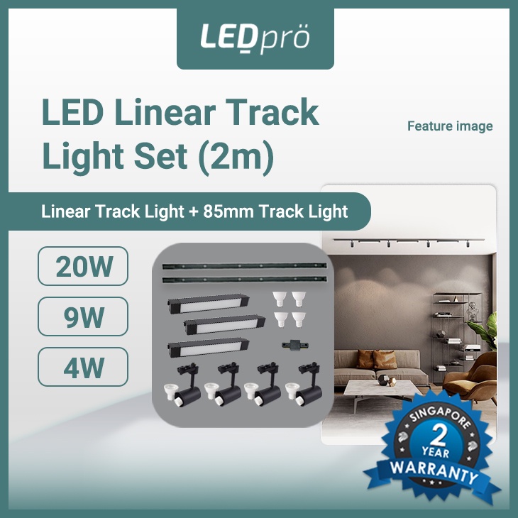 LED PRO LED LIGHT LED Linear Track Light 3pcs with Track Light 4 pcs 2m ...
