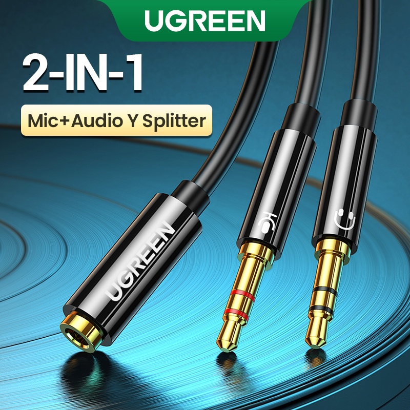 UGREEN Mic Headphone Splitter Headset Audio Microphone Adapter CTIA ...