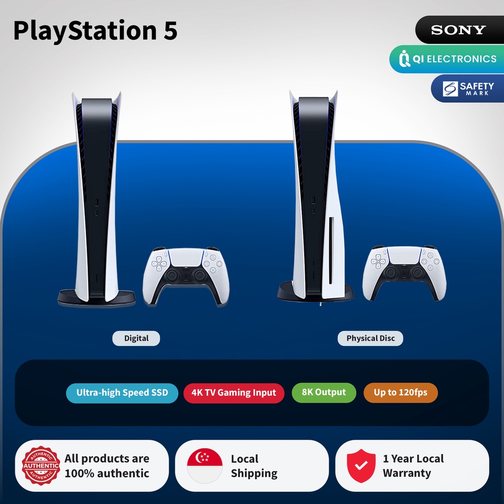 Sony Playstation 5 PS5 Console (Digital Edition / Physical Disc Edition ...