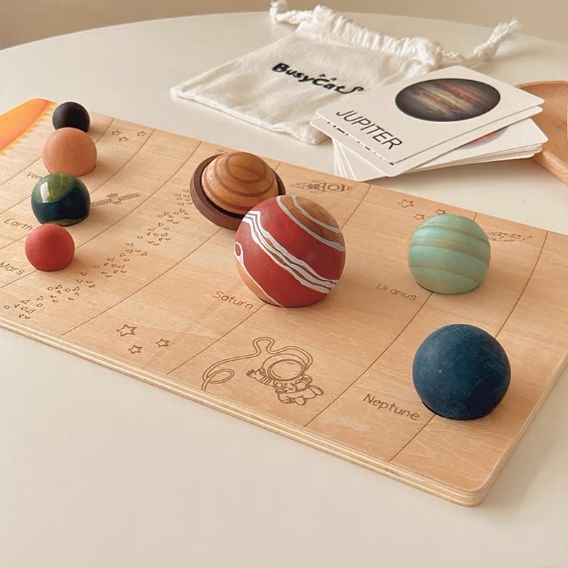 The eight planets of the Solar system model ball wooden early education ...