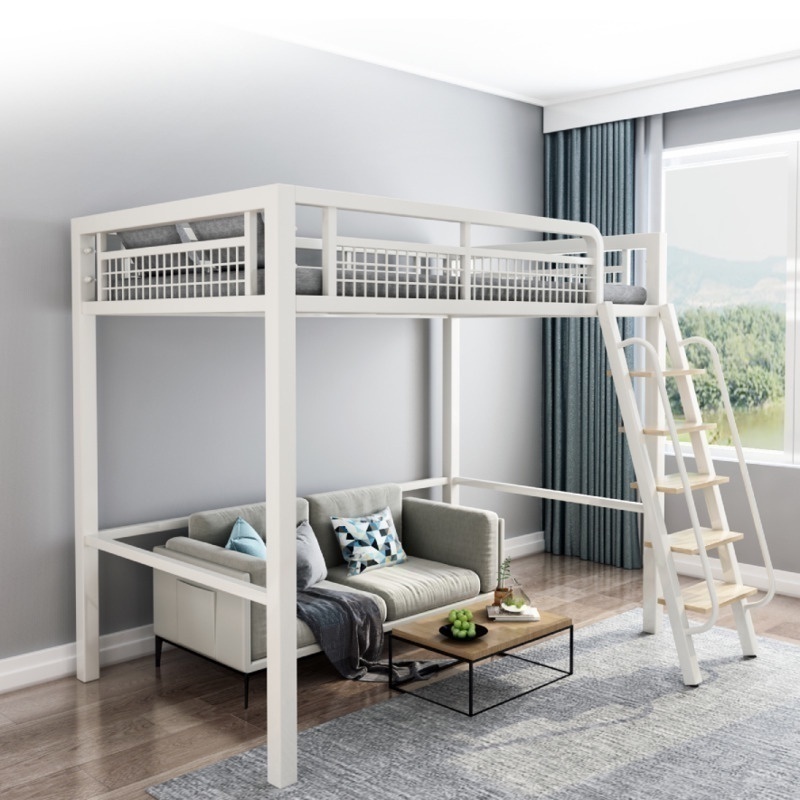 Loft Bed Nordic Iron Dormitory Bunk Bed Bedroom Loft Bed Frame | Shopee ...