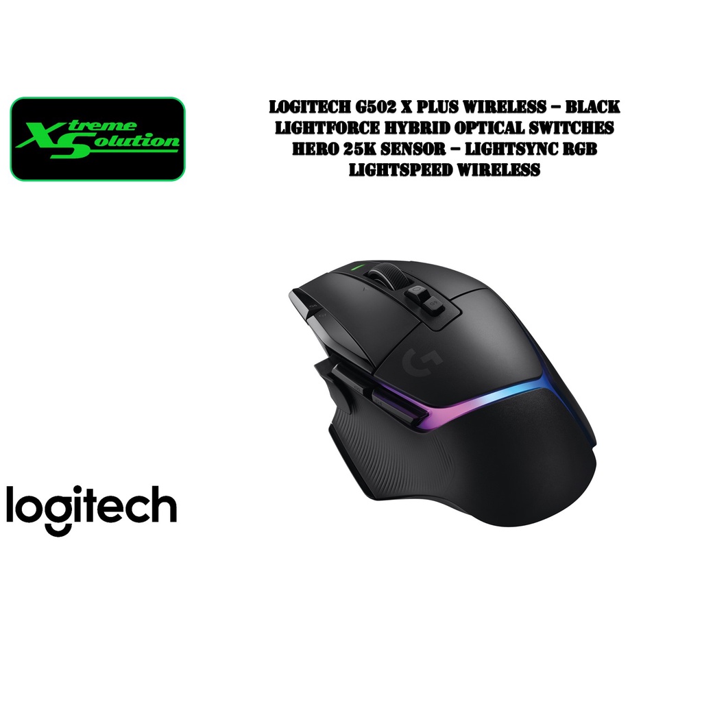 Logitech G502 X Plus Wireless - RGB Lightspeed Wireless Gaming Mouse ...