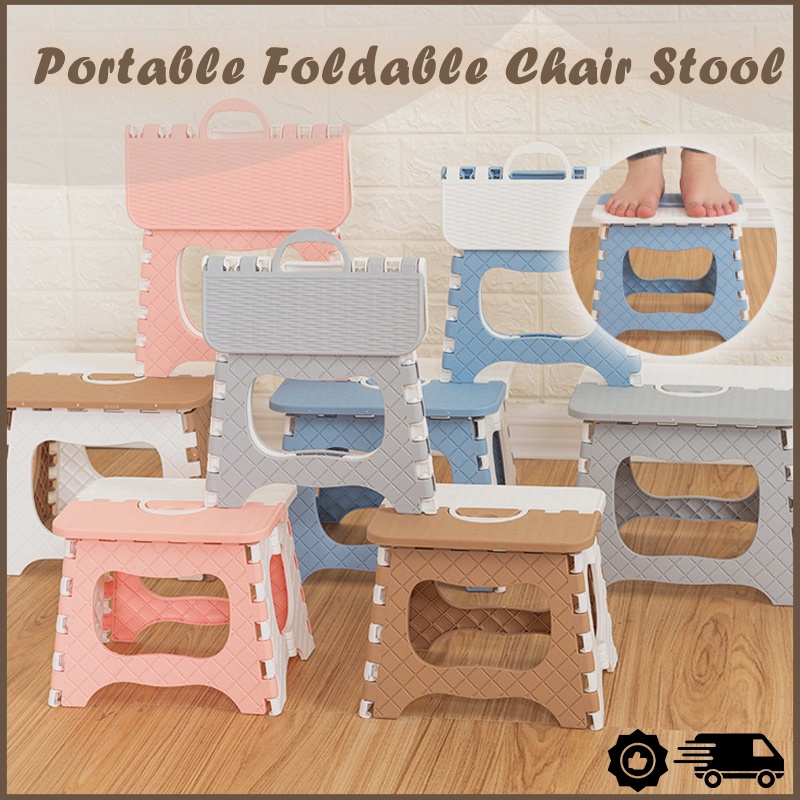 Foldable Stool Seat Portable Chair Camping Fishing Folding Stackable ...
