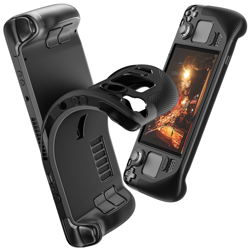 JSAUX Steam Deck Ergonomic Protective Case Soft Silicon Anti-Slip ...