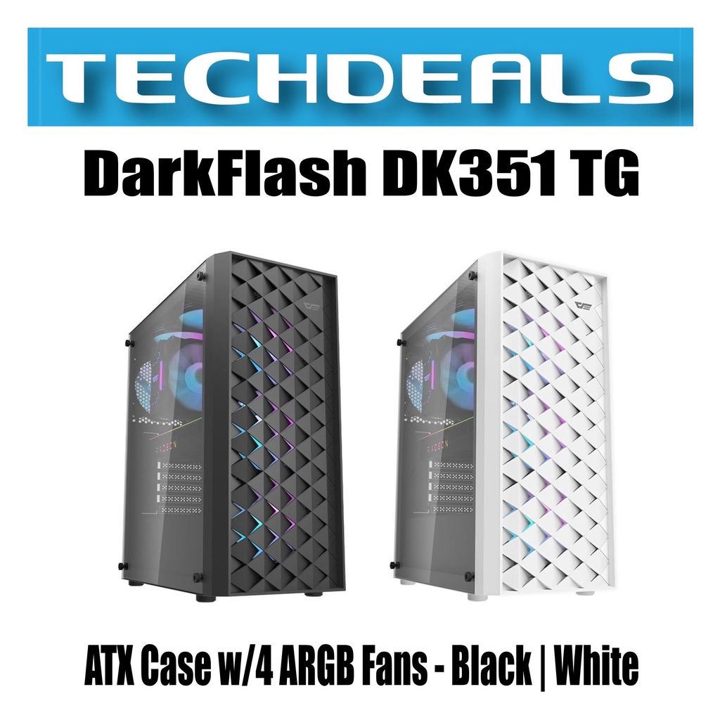 DarkFlash DK351 TG ATX Case w/4 ARGB Fans | Shopee Singapore