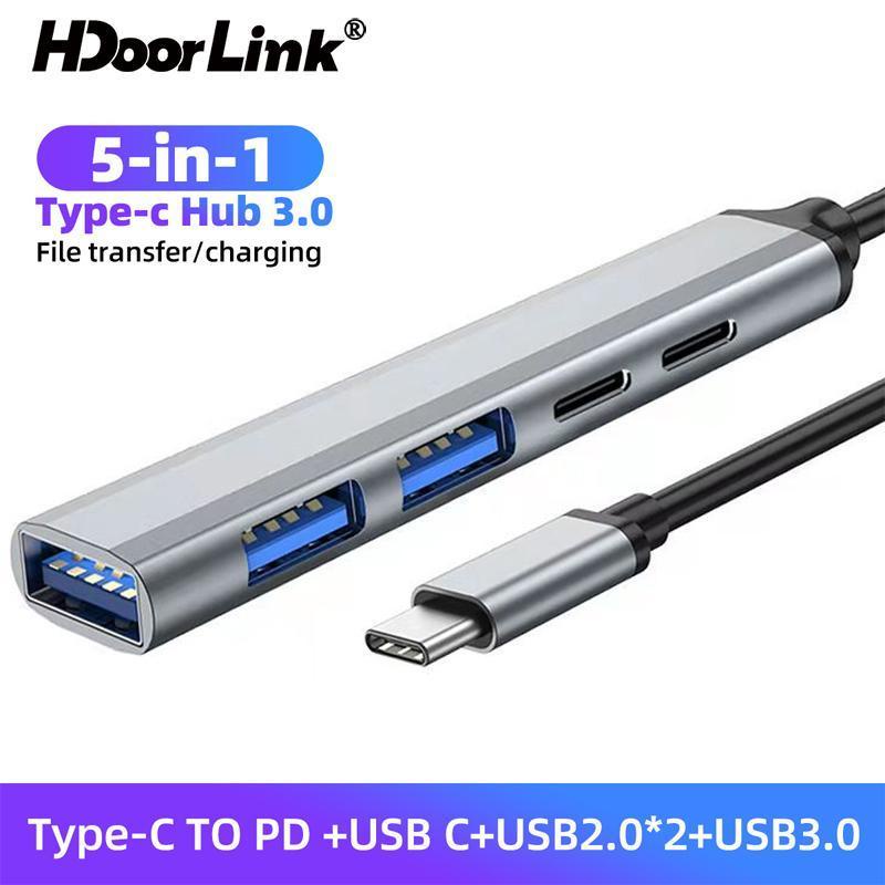 HdooLink 5 in 1 USB C 3.0 HUB Type-C Splitter PD Quick Charge Multiport ...