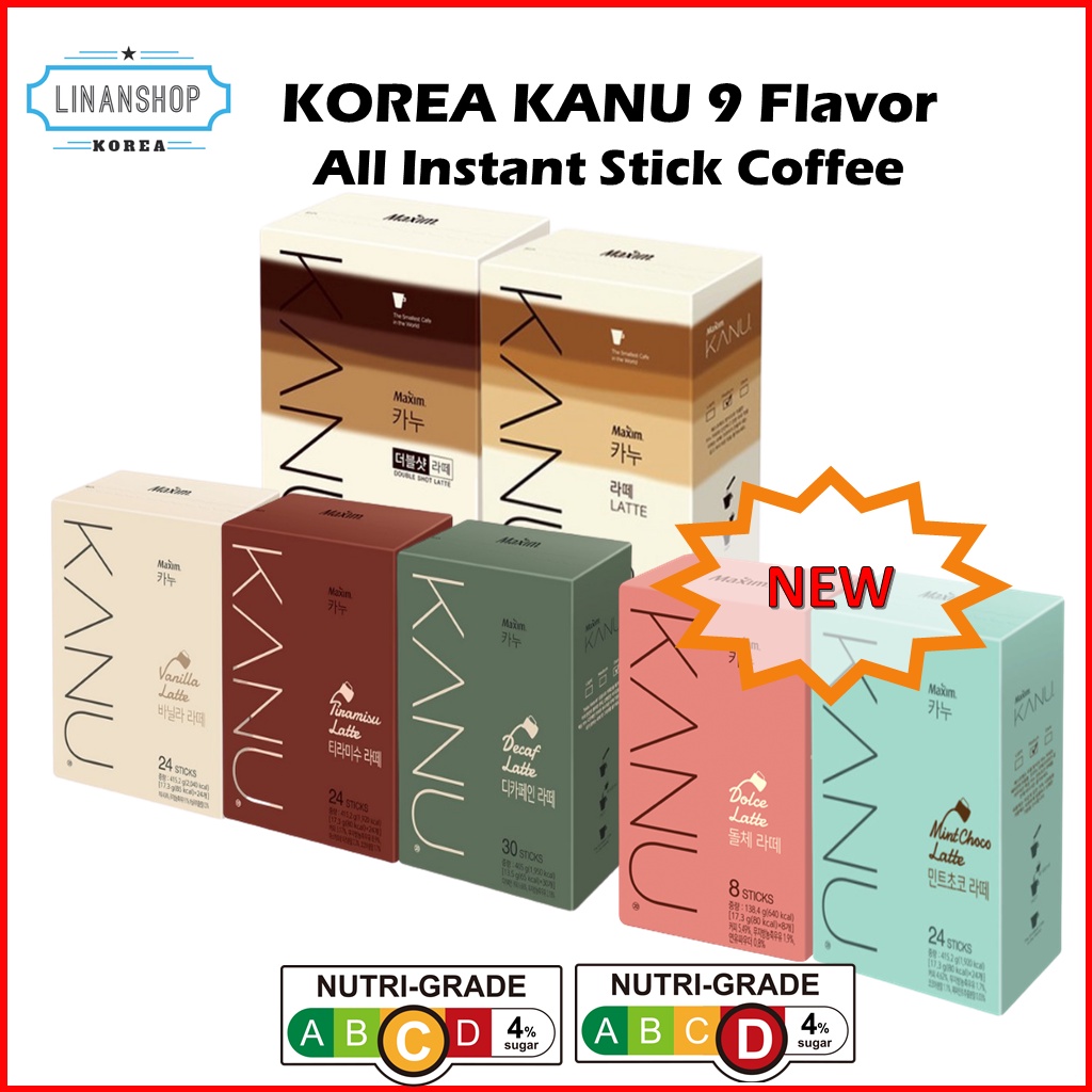 KOREA KANU All Instant Stick Coffee Latte / Doubleshot, Decaf, Mint ...