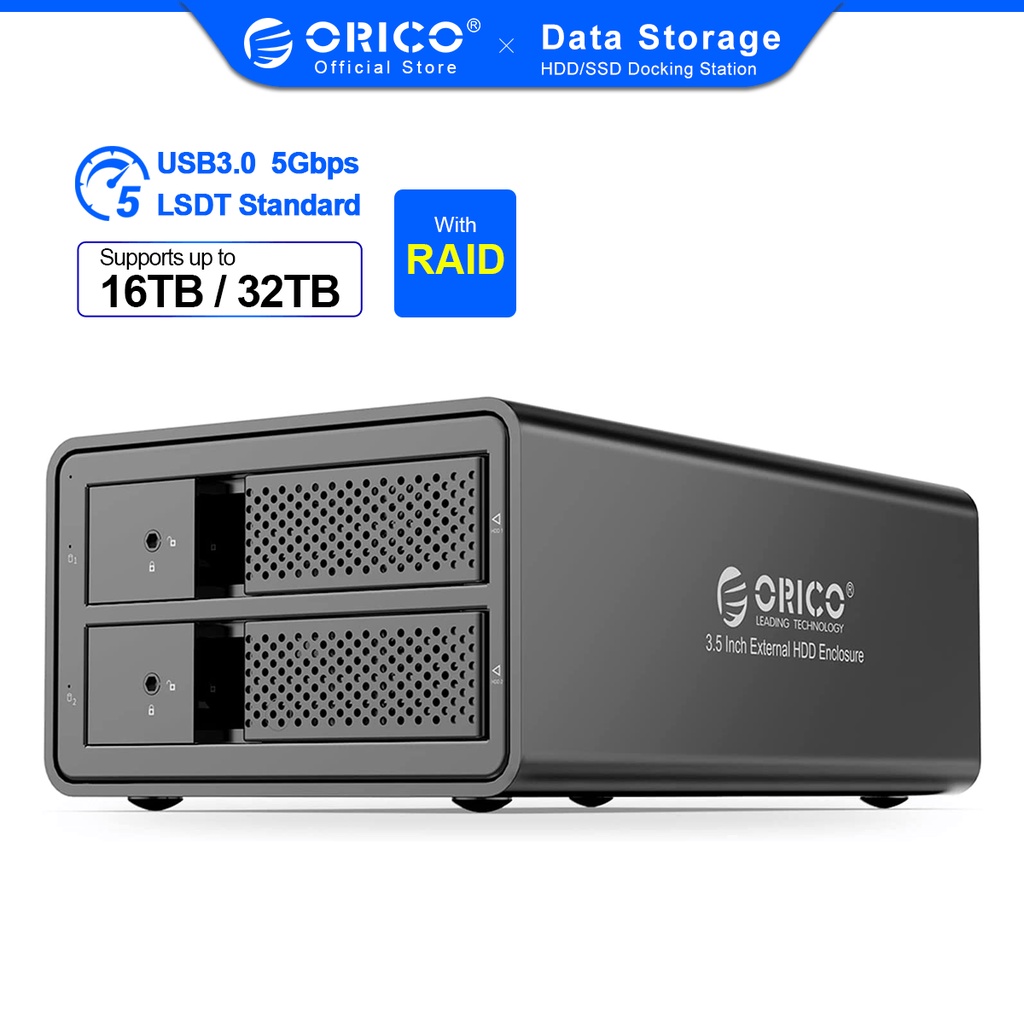 ORICO 2 Bay USB 3.0 to SATA 3.5 inch Chia External Hard Drive Enclosure ...