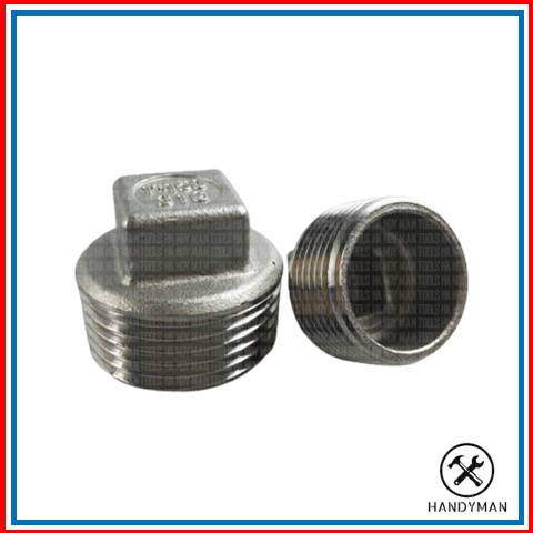 Stainless Steel 304/316 BSP Square Head Plug (Male Thread) | Shopee ...