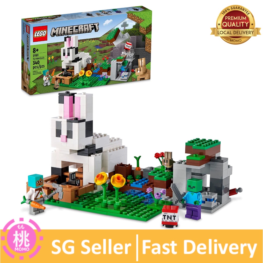 LEGO Minecraft The Rabbit Ranch 21181 Building Toy Set for Kids, Boys ...