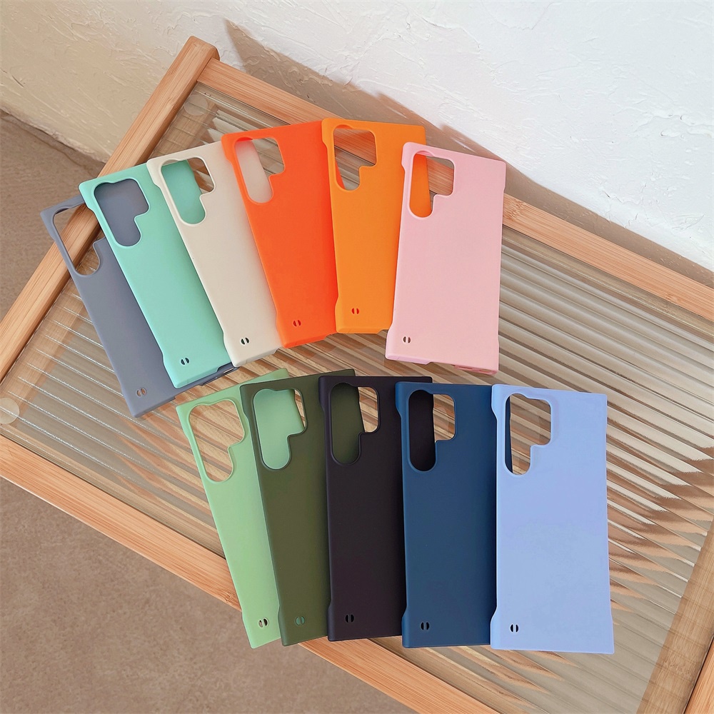 Slim Hard PC Frameless Phone Case For Samsung Galaxy S23 Plus Ultra 5G Solid Candy Color Matte ...