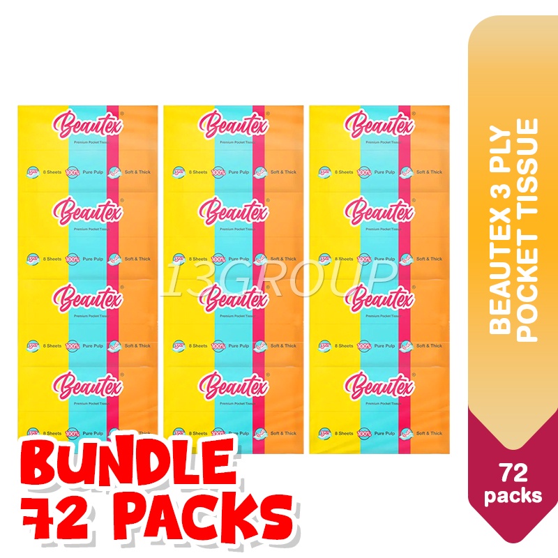 Beautex 3 Ply Pocket Tissue, 72 Packs | Shopee Singapore