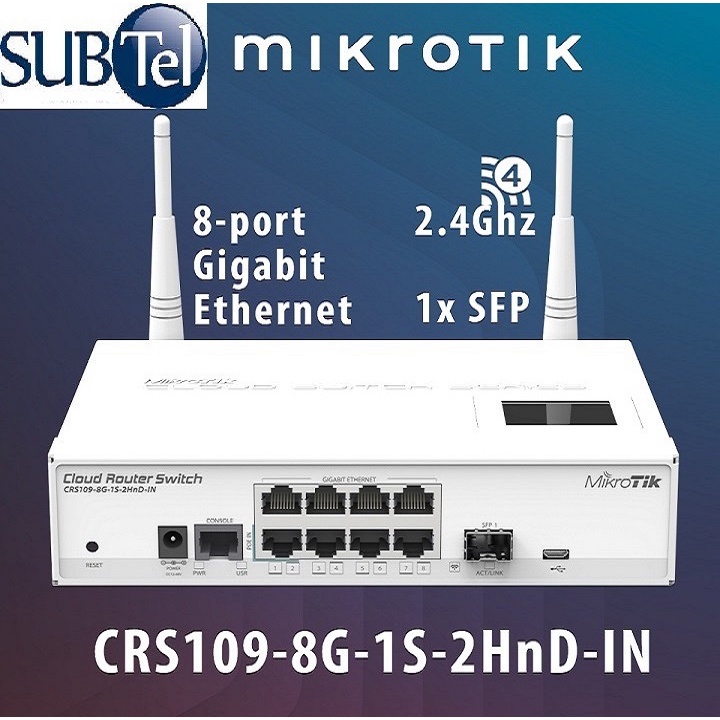 CRS109-8G-1S-2HnD-IN Mikrotik Cloud Router 8 Gigabit Smart Switch With ...