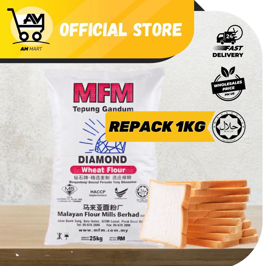 RAYA Diamond MFM High Protein Flour Tepung Gandum Tepung Roti 1kg ...