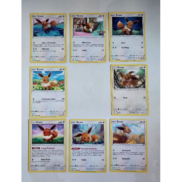 Pokemon non foil eevee assorted cards | Shopee Singapore