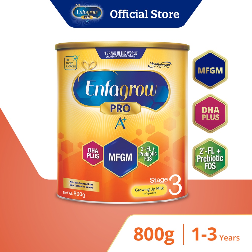 Enfagrow Pro A+ Stage 3 Milk Powder Formula for Children DHA+ (1-3Y) 800g | Shopee Singapore