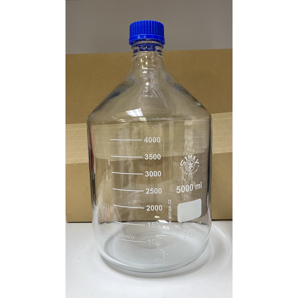 {SG Ready Stock} Large Size Glass Reagent Bottle with Blue Screw Cap 5L ...