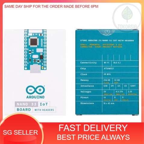 Arduino Nano 33 IoT/Headers, ARM Cortex-M0+ CPU , u-blox NINA-W102 ...