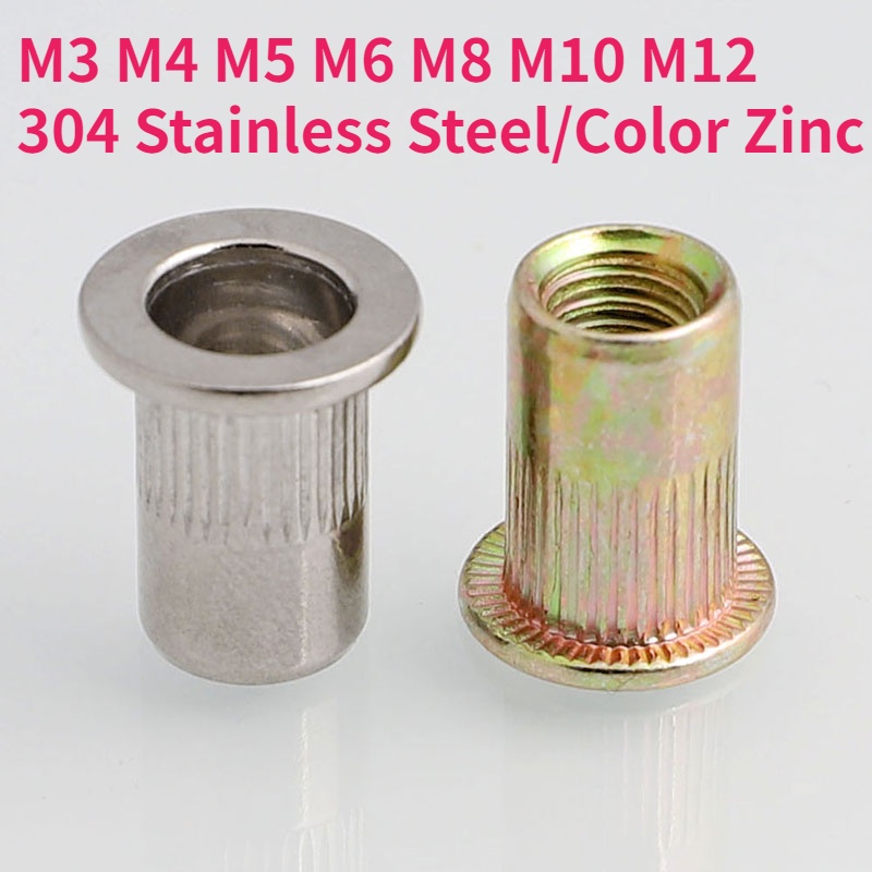M3 M4 M5 M6 M8 M10 M12 304 Stainless Steel/Color Zinc Flat Countersunk Head Rivet Nut Rivet ...