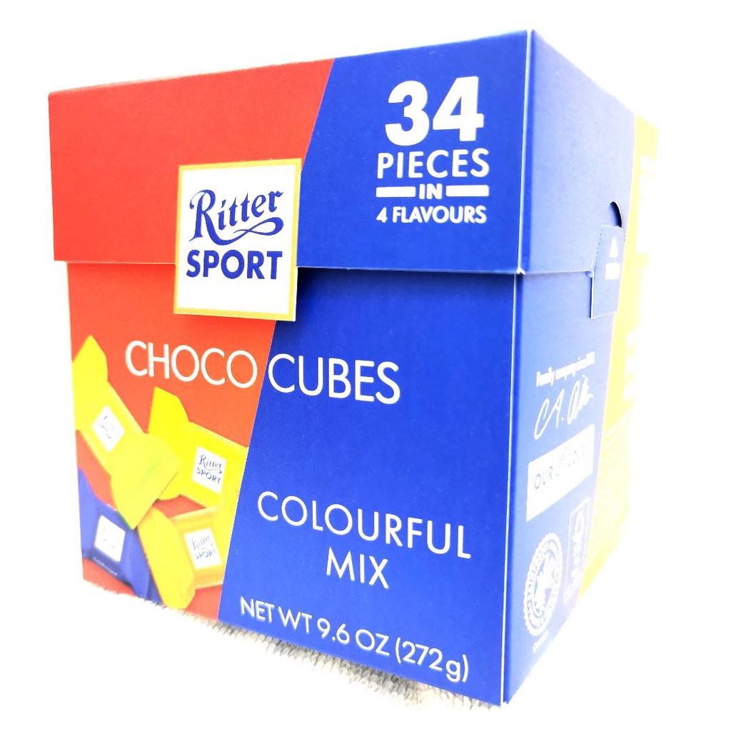 RITTER SPORT 34pcs CHOCO CUBES COLOURFUL MIX 272g | Shopee Singapore