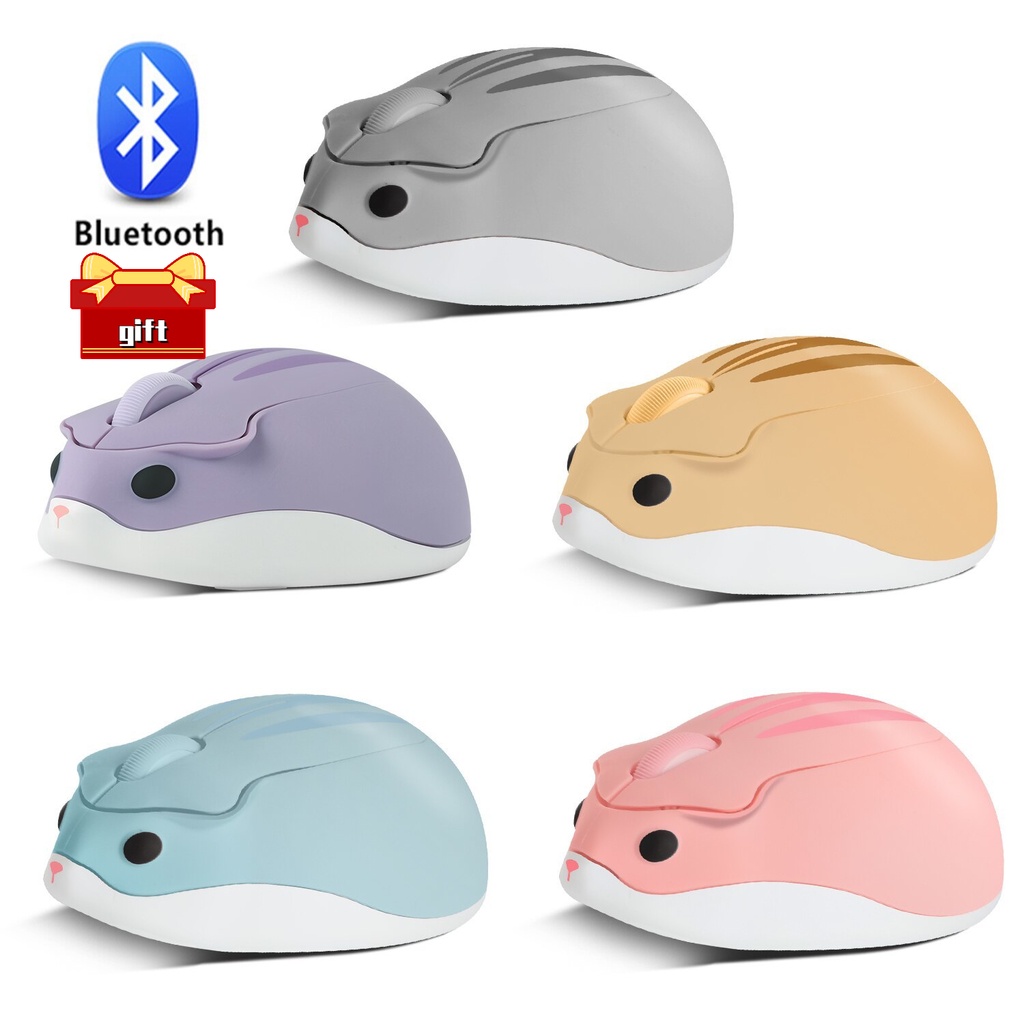 Bluetooth/2.4G Wireless Mouse Cute Hamster Shaped Cartoon Creative Mute ...