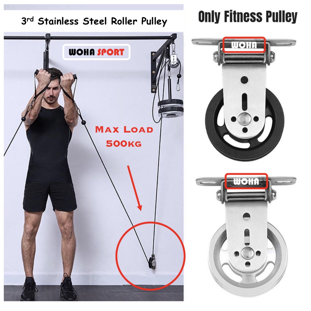 [WOHA] 3rd Stainless Steel Roller Pulley, Tricep Pulley, Bicep Curl ...