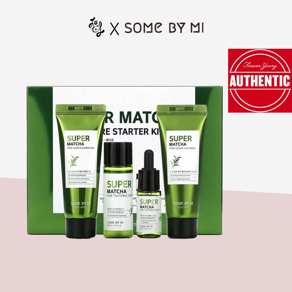 SOMEBYMI Super Matcha Pore Care Starter Kit (30ml, 10ml, 42g, 42ml ...