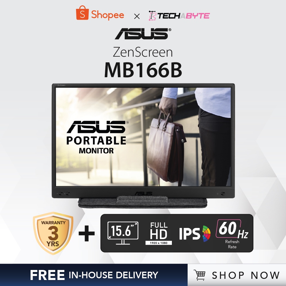 ASUS ZenScreen MB166B | 15.6" Full HD IPS Portable USB Monitor | Shopee ...