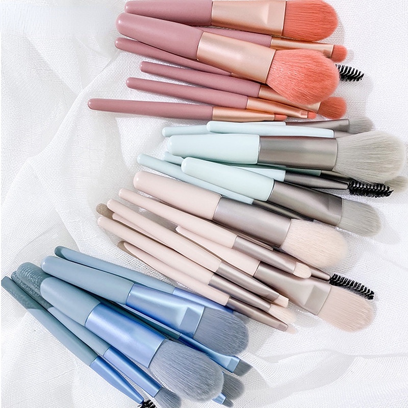 8 Pcs PE Pocket Makeup Brush Sets /Soft Hair Make up Brushes /Travel ...