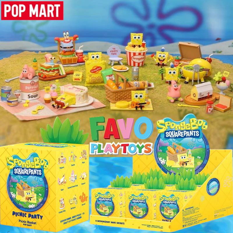 Pop MART SpongeBob Picnic Party Series Prop Blindbox Figure Set ...